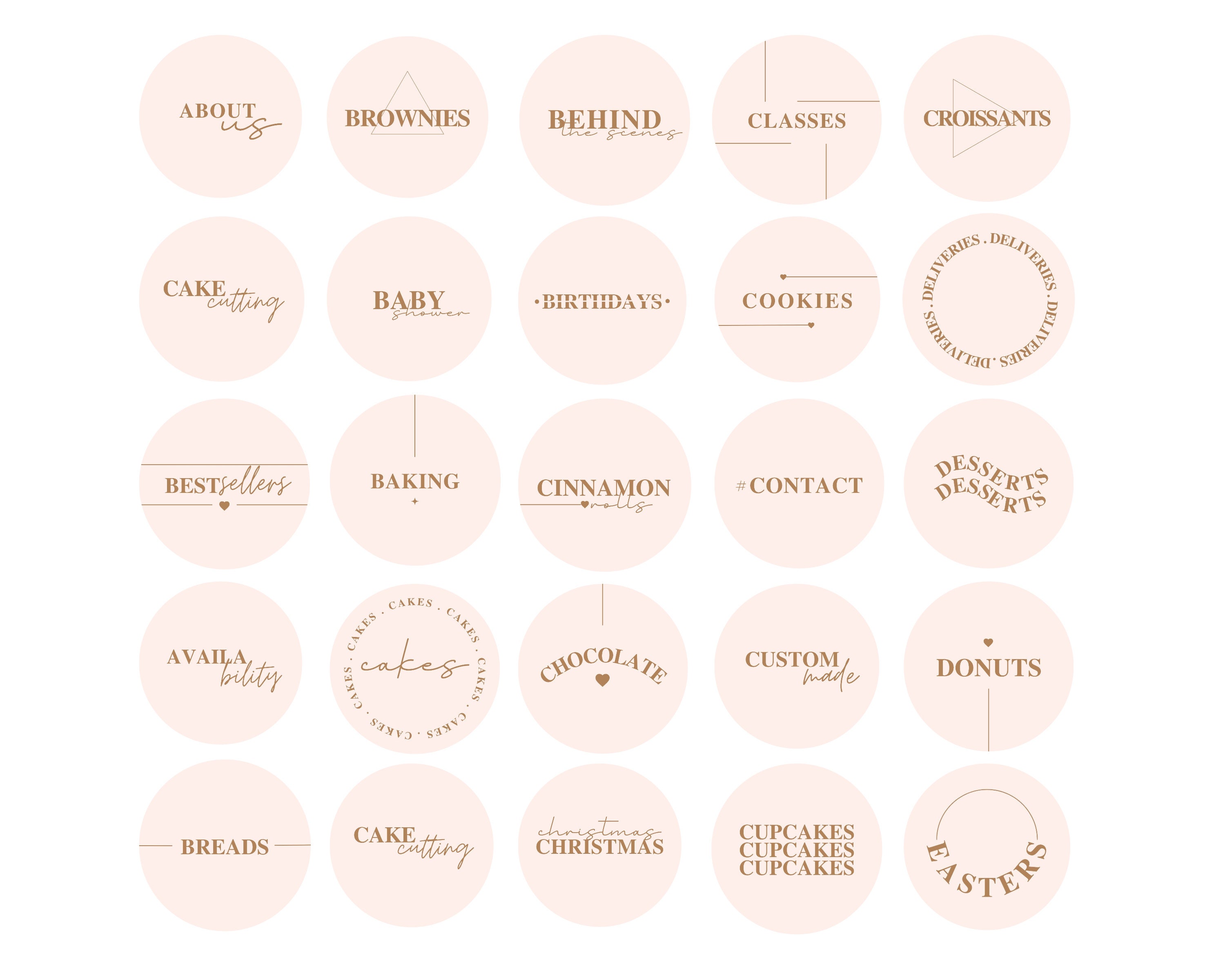 Bakery Instagram Highlight Covers With Letters, Baking Templates ...