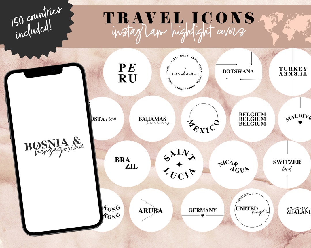 Travel Instagram Highlight Covers Boho Minimalist Highlight - Etsy