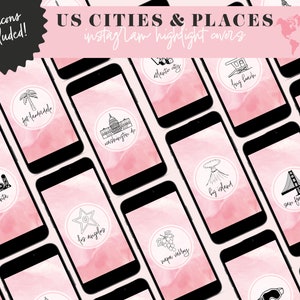 Travel Instagram Highlight Covers Popular US Cities & - Etsy