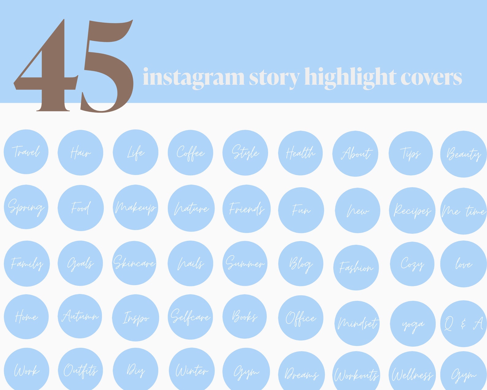 Pastel Blue Instagram Highlight Covers, Boho Minimalist Story Icons ...