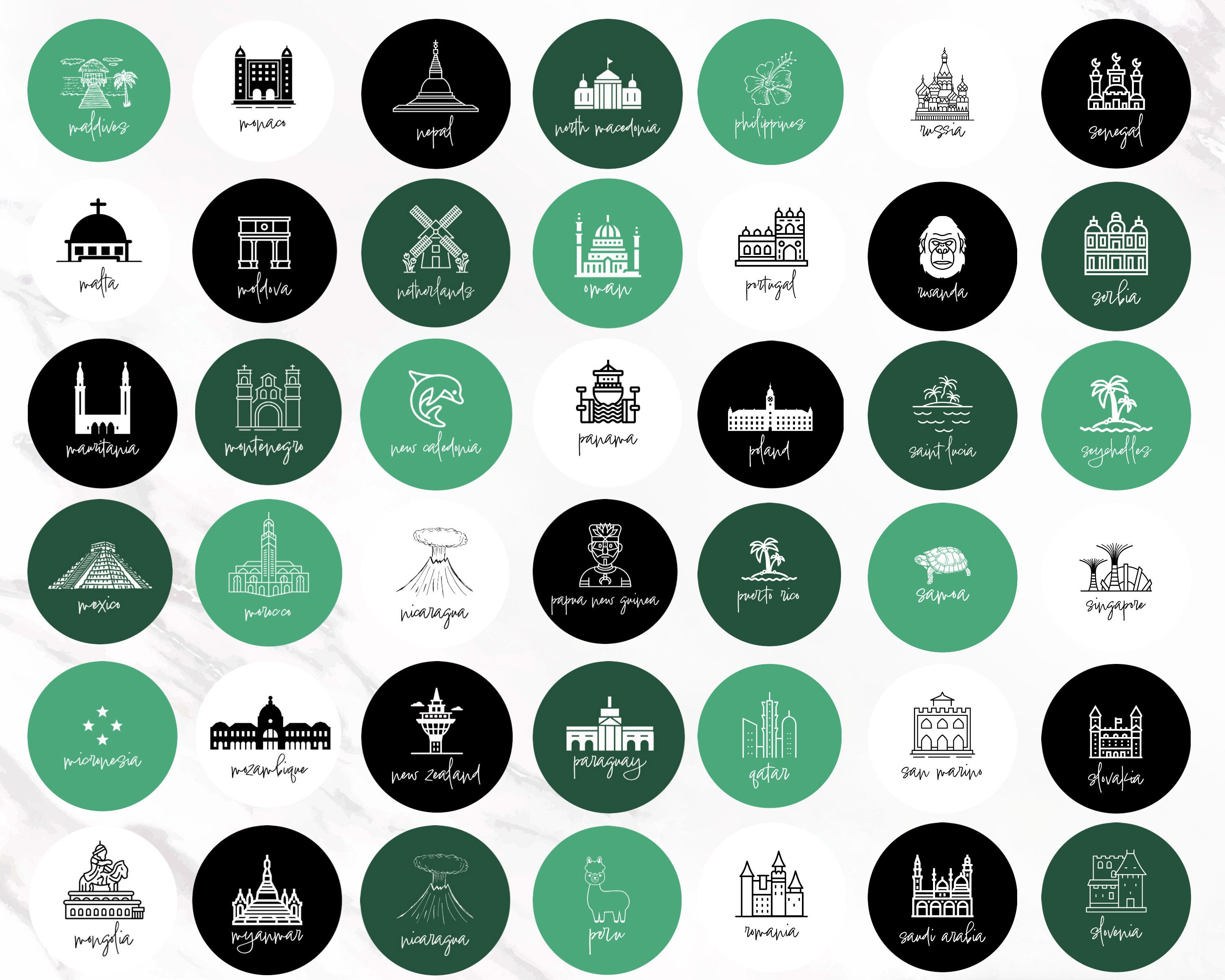 Travel Instagram Highlight Covers Destinations Instagram - Etsy