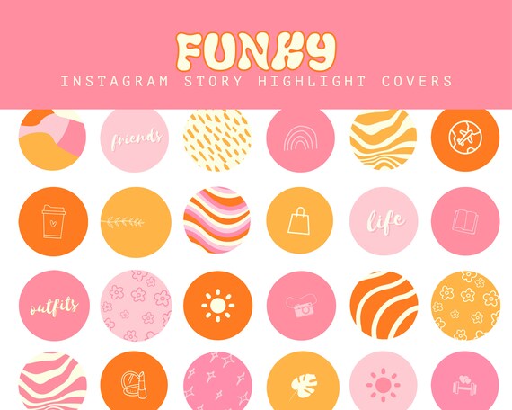 32 Groovy Instagram Highlight Covers 80s Retro Instagram - Etsy