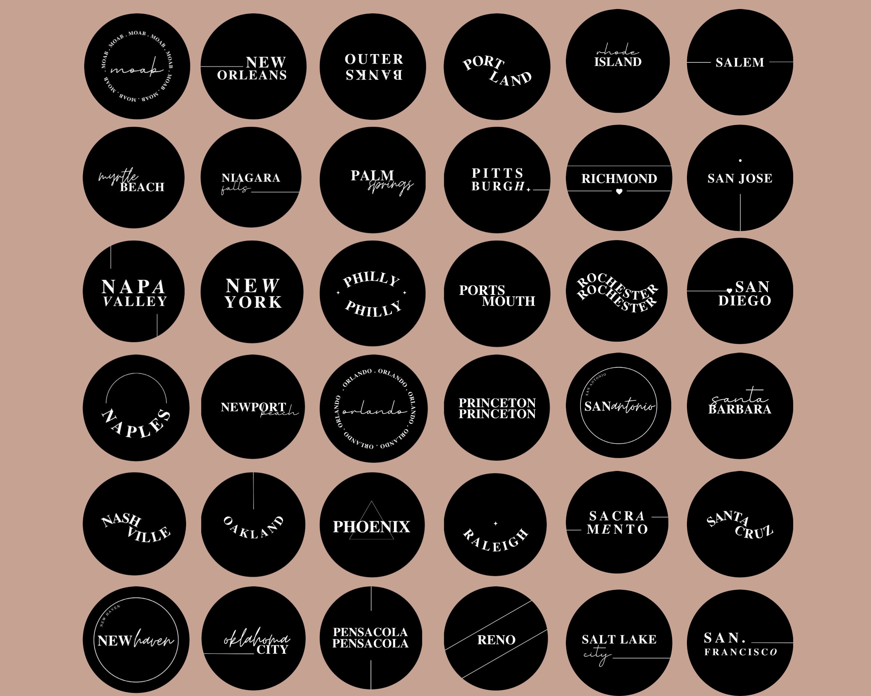 Travel Instagram Highlight Covers, Travel Agent Logo, US Cities and ...