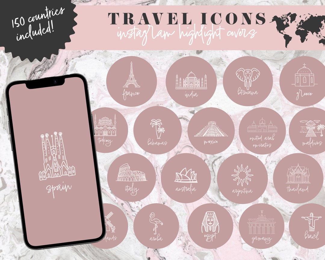 Travel Instagram Highlight Covers Countries Instagram Story - Etsy