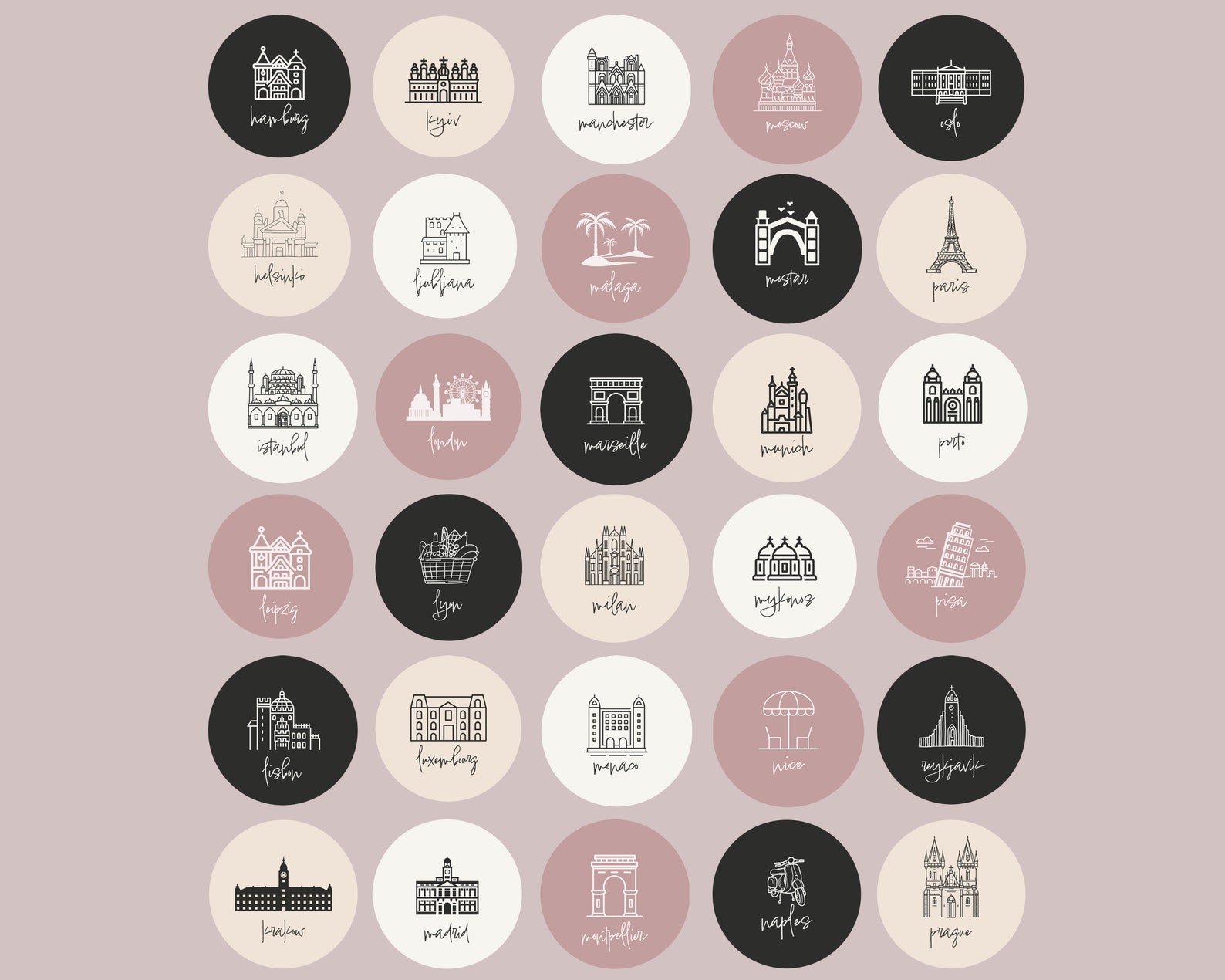 Travel Instagram Highlight Covers, Design Highlight City Names, Travel ...