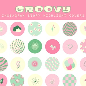 32 Groovy Instagram Highlight Covers, 80s Pink Retro Instagram Story ...