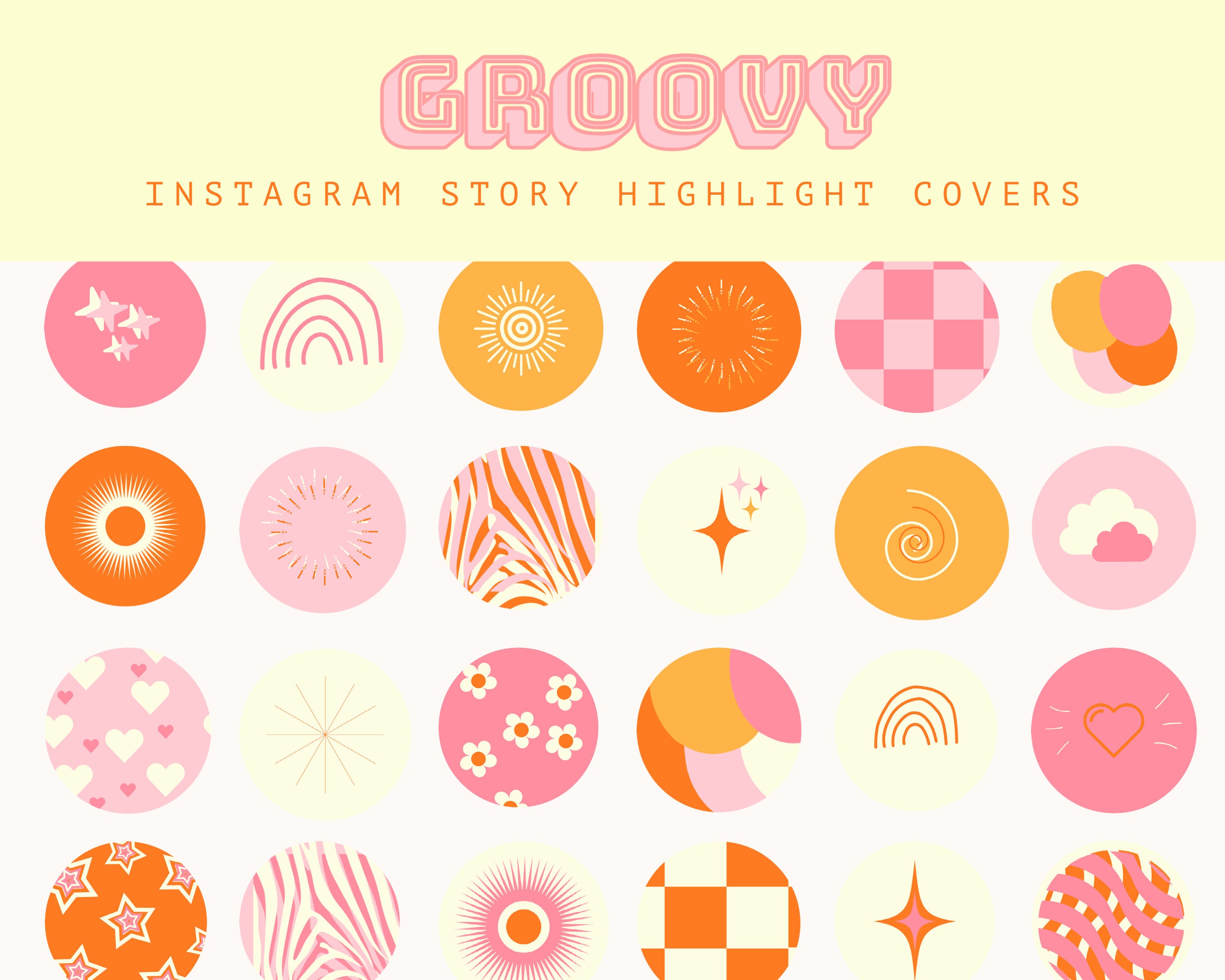 32 Groovy Instagram Highlight Covers, 80s Retro Instagram Highlight ...