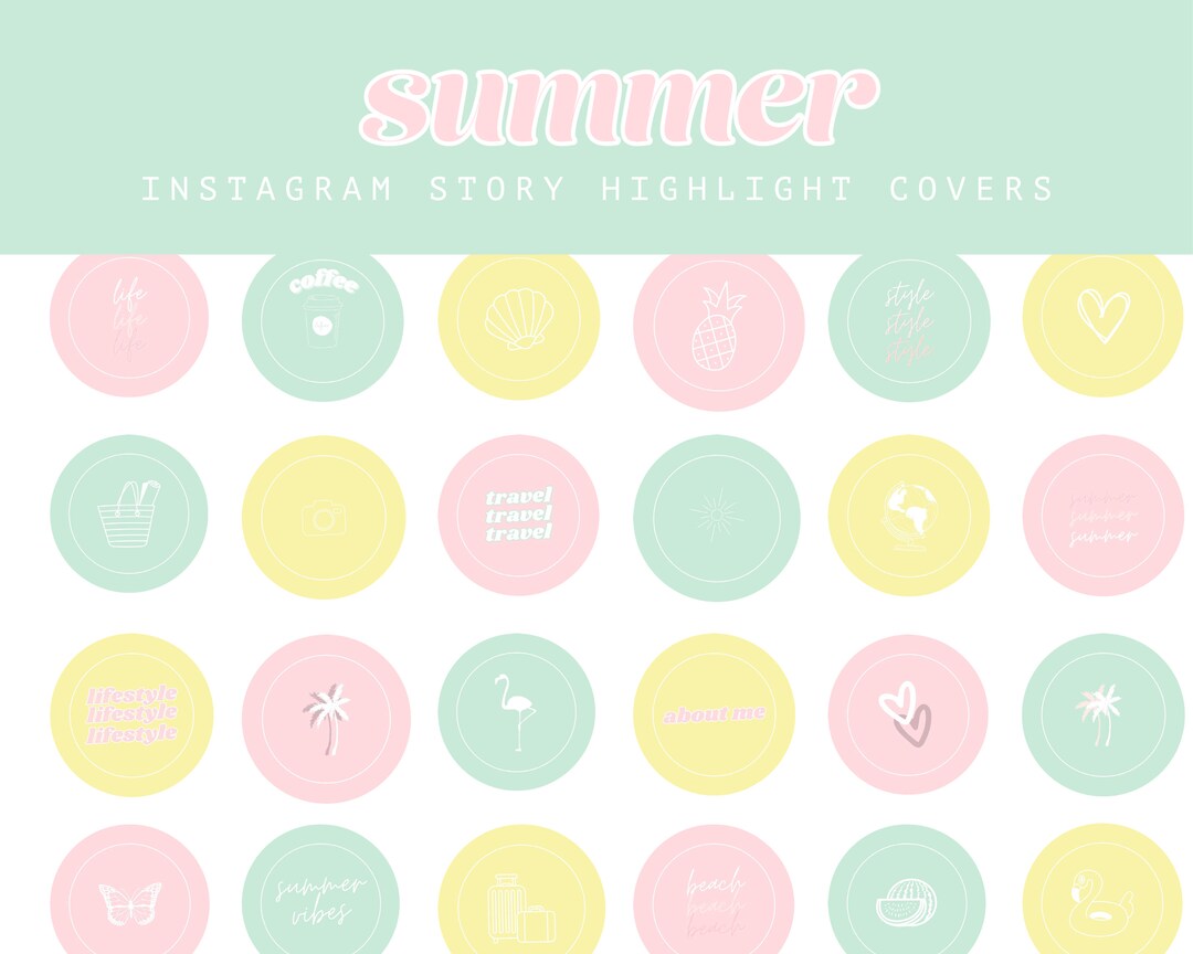 Pastel Summer Instagram Highlight Covers, Minimalist Pink Instagram ...