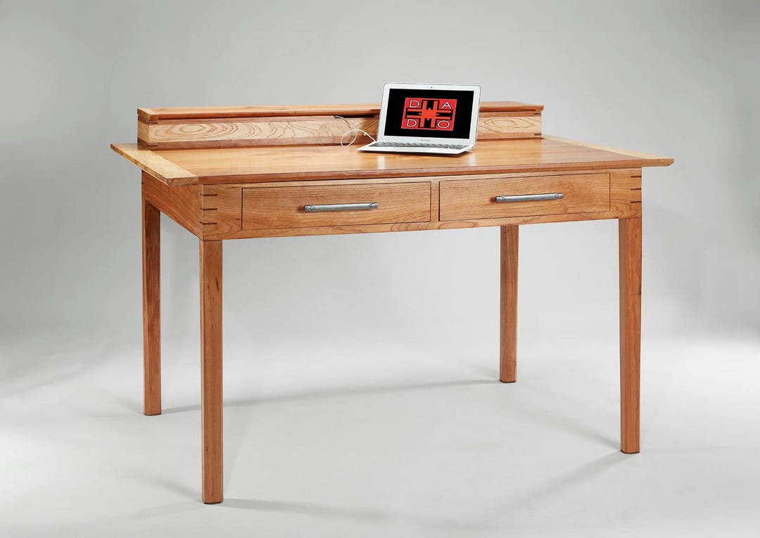 Mid Century Modern Large Student Desk Made to Order Solid Cherry Wood ...