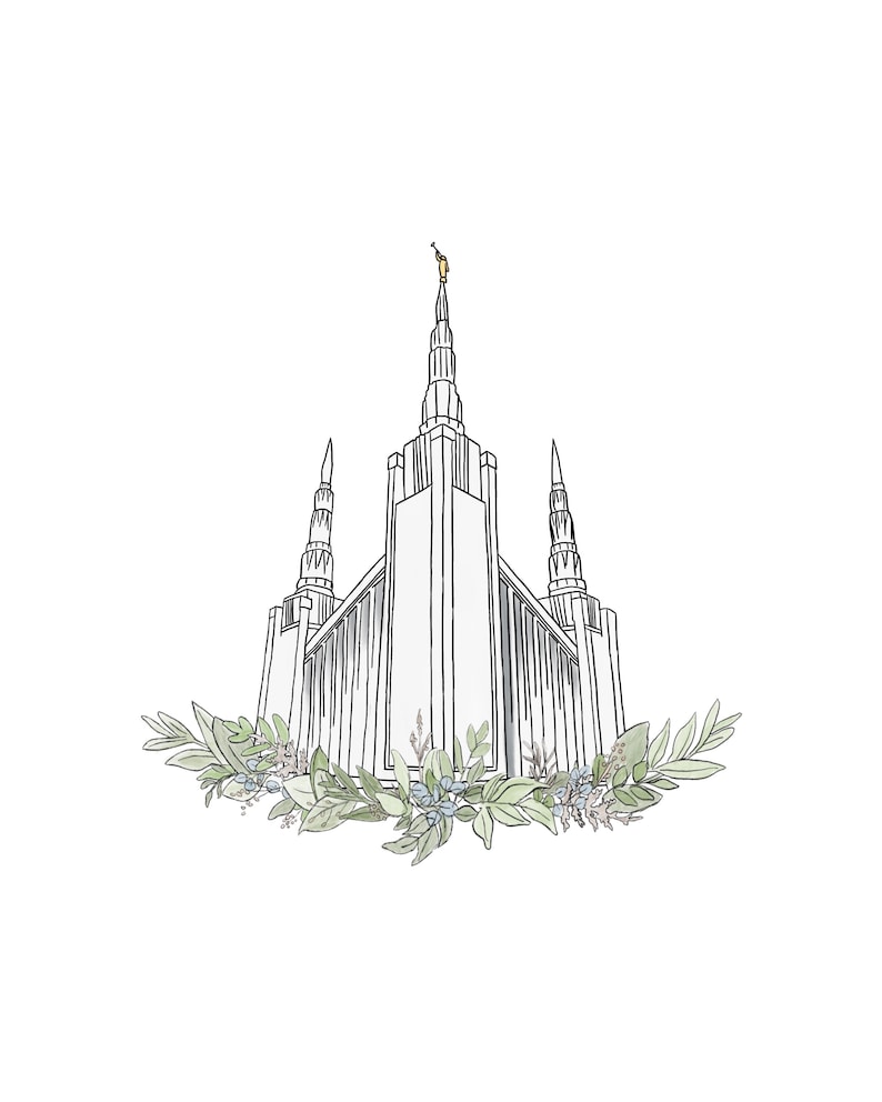 Digital Print Portland Temple - Etsy