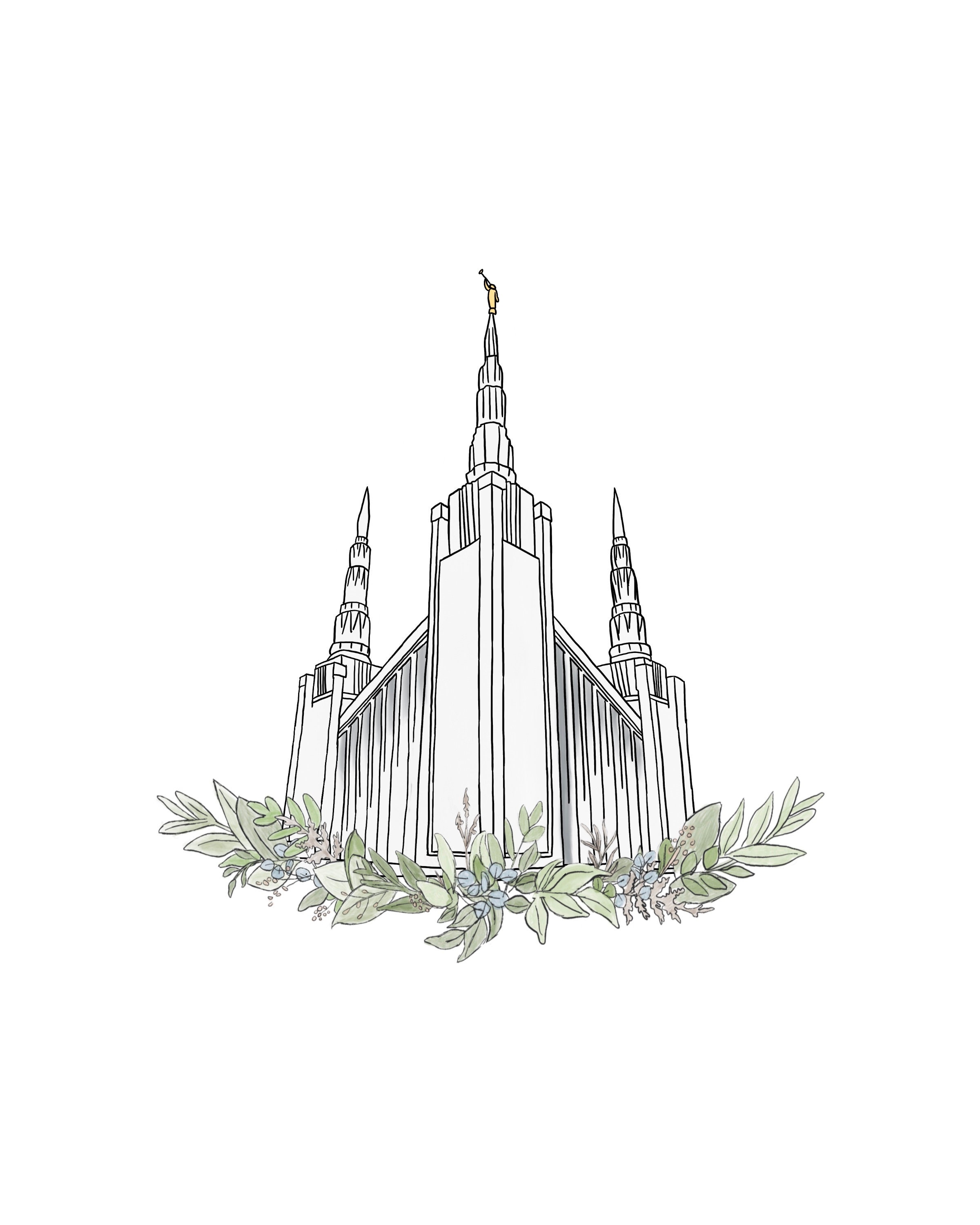Digital Print Portland Temple - Etsy