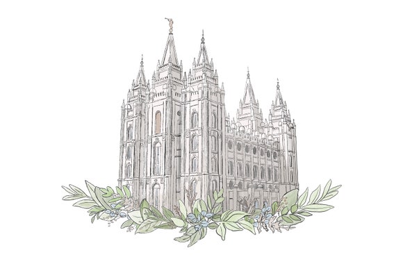 Salt Lake City Temple Digital Artwork | Etsy