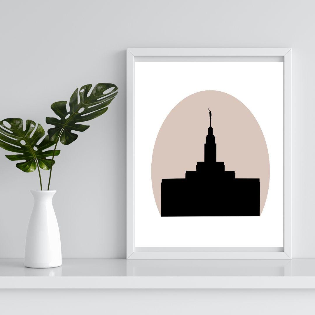 LDS Temple Draper Utah Art Minimalist Portrait Simple - Etsy