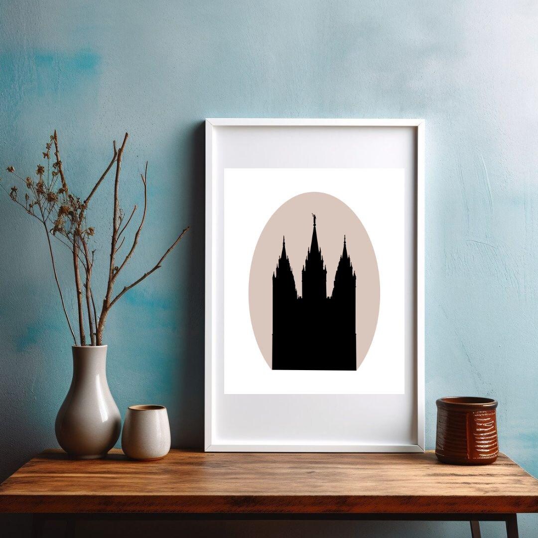LDS Temple Salt Lake City Art Minimalist Portrait Simple - Etsy