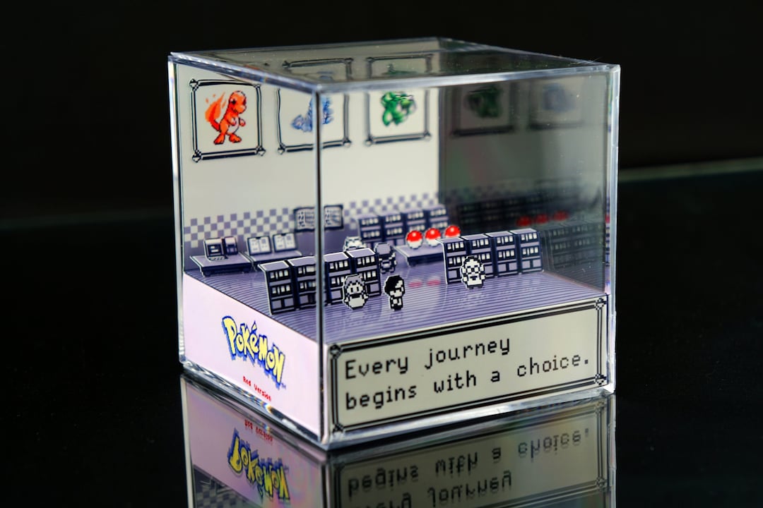 Cubo Pokémon 3d Oaks Lab Generación 1 Diorama Pokémon 3D Regalo ...