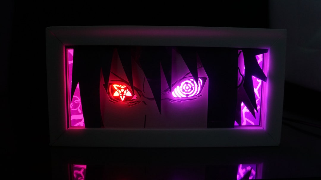Mangekyo Sharingan and Rinnegan Sasuke Anime Lightbox LED Desk Lamp ...