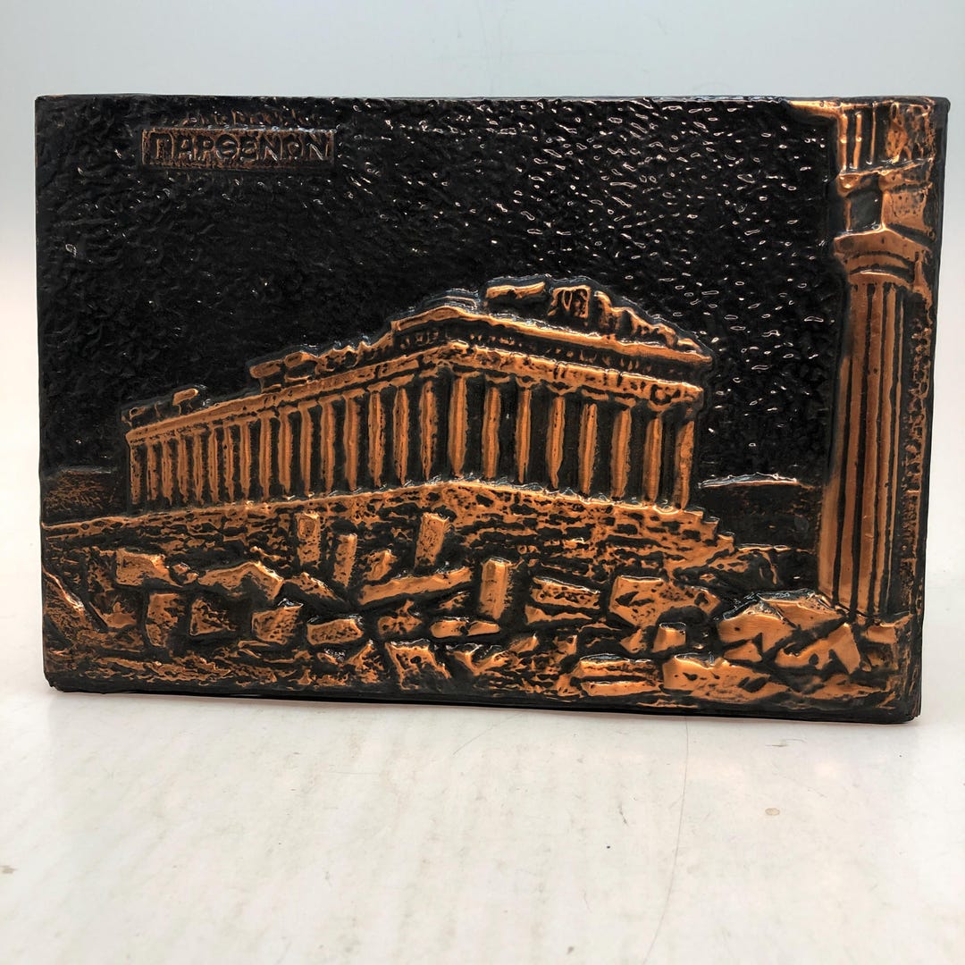 Vintage Parthenon Souvenir, Embossed Copper Plaque - Etsy