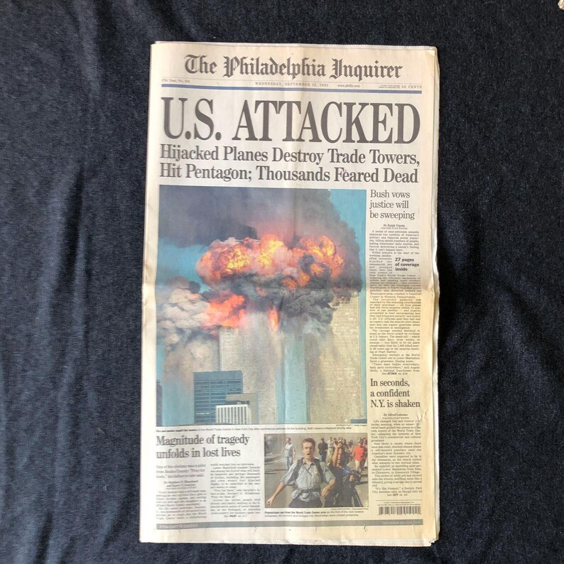 Vintage the Philadelphia Inquirer U.S. ATTACKED, 9/12/2001 Edition ...