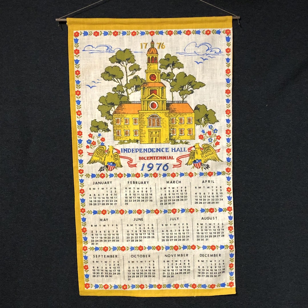 Vintage Bicentennial 1976 Linen Calendar - Etsy