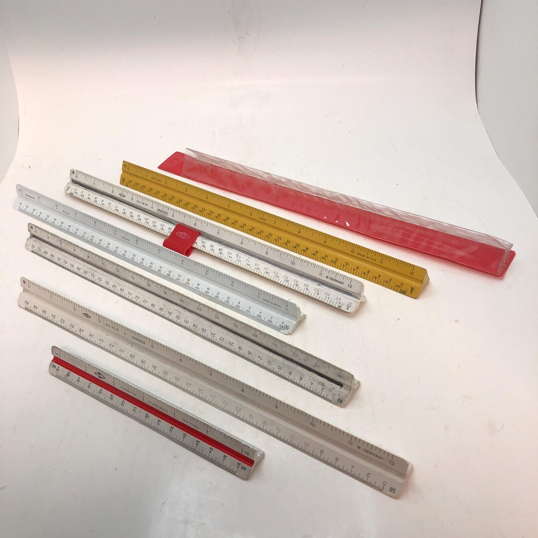 Vintage Architect/engineer Rulers, Set of 6 - Etsy