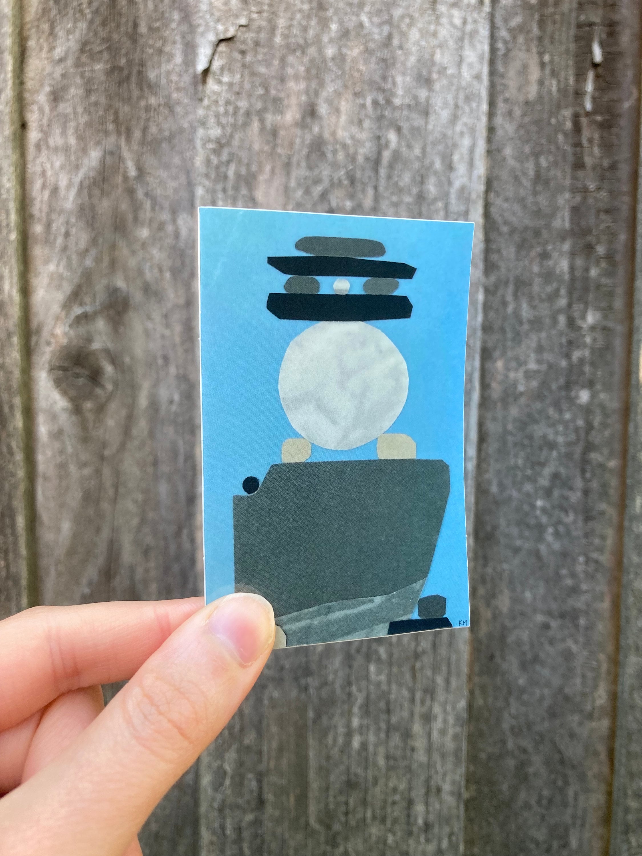 Balanced Stone Sculpture Sticker - Etsy