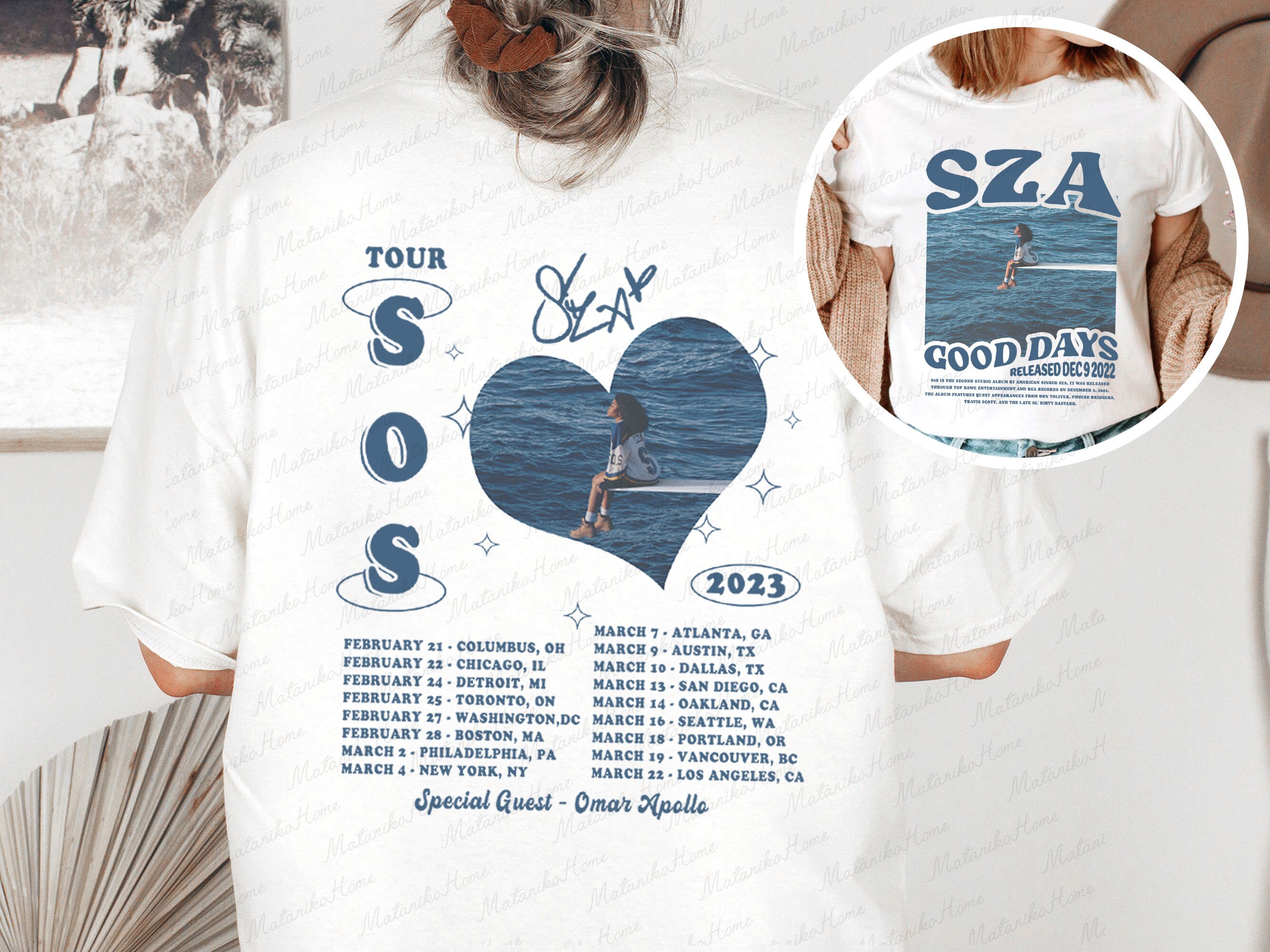 Vintage SZA SOS Shirt, SZA Tour 2023 Shirt, Sos Tracklist, Sza Merch, S ...