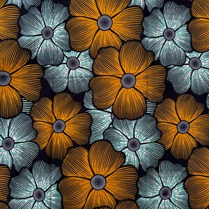 African Print Fabric, Floral Print Fabric, Ankara Fabric, Big Flowers ...