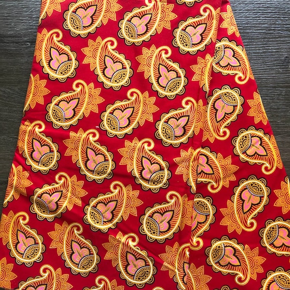 African Print Fabric Red Print Fabric Ankara Fabric Gold - Etsy