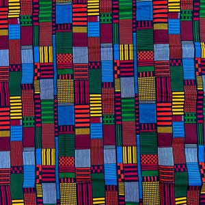 African Print Fabric, Stripe Bold Colors Fabric, Ankara Fabric ...