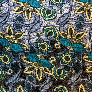 African Print Fabric, Flowers Print Fabric, Ankara Fabric, Botanical ...