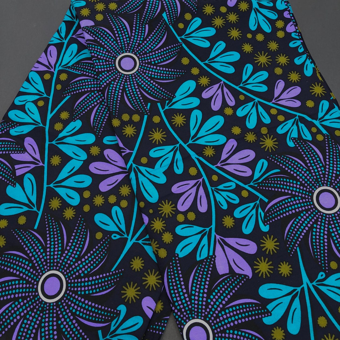 African Print Fabric Floral Leaves Print Fabric Ankara - Etsy