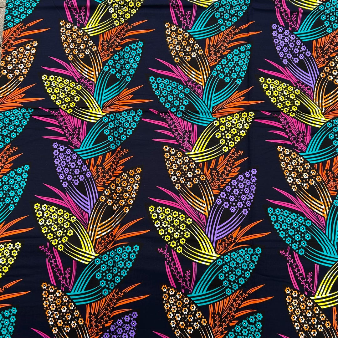 African Print Fabric, Little Flowers Floral Print Ankara Fabric, Botanical Leaves Print Fabric ...