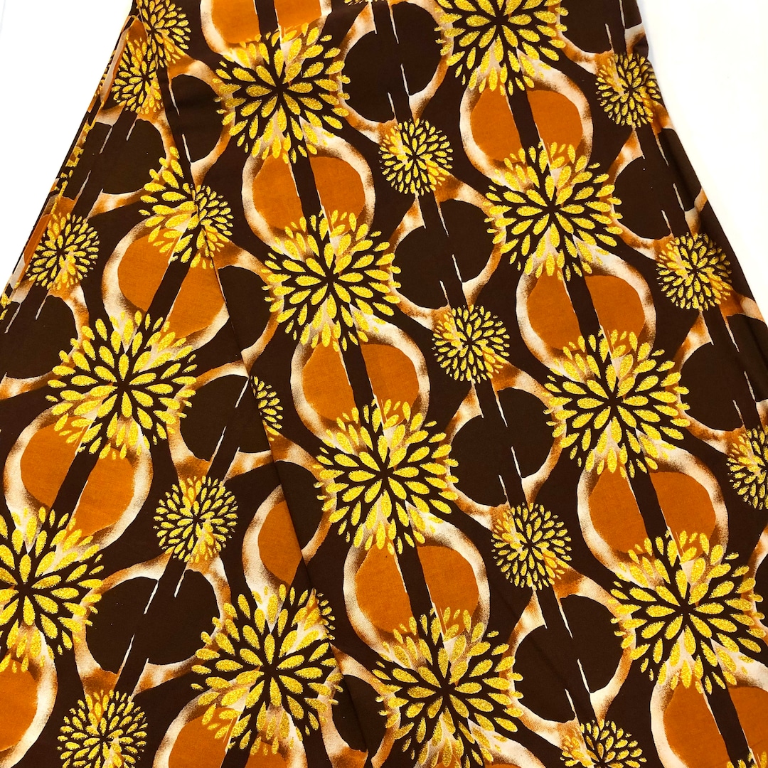 African Ankara Print Fabric by the Yard, Brown Gold Glitter Caramel ...
