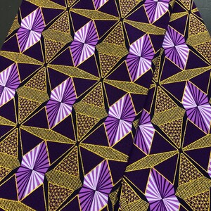 African Print Fabric, Lilac Diamonds Gold Glitter Print Ankara Fabric ...