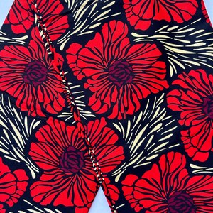 African Print Fabric, Floral Flowers Leaves Print Ankara Fabric ...