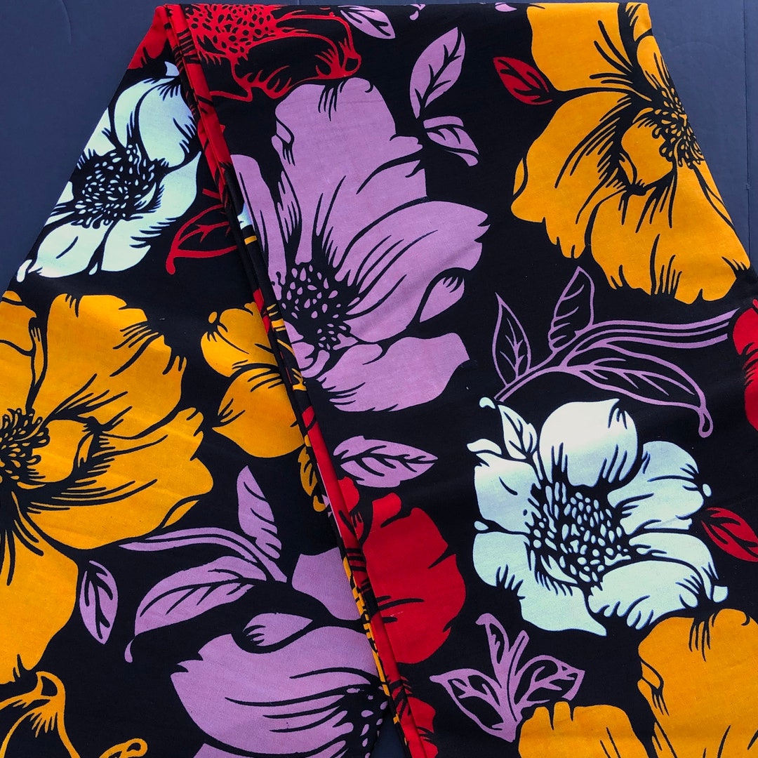 African Print Fabric, Floral Print Fabric, Ankara Fabric, Bright ...