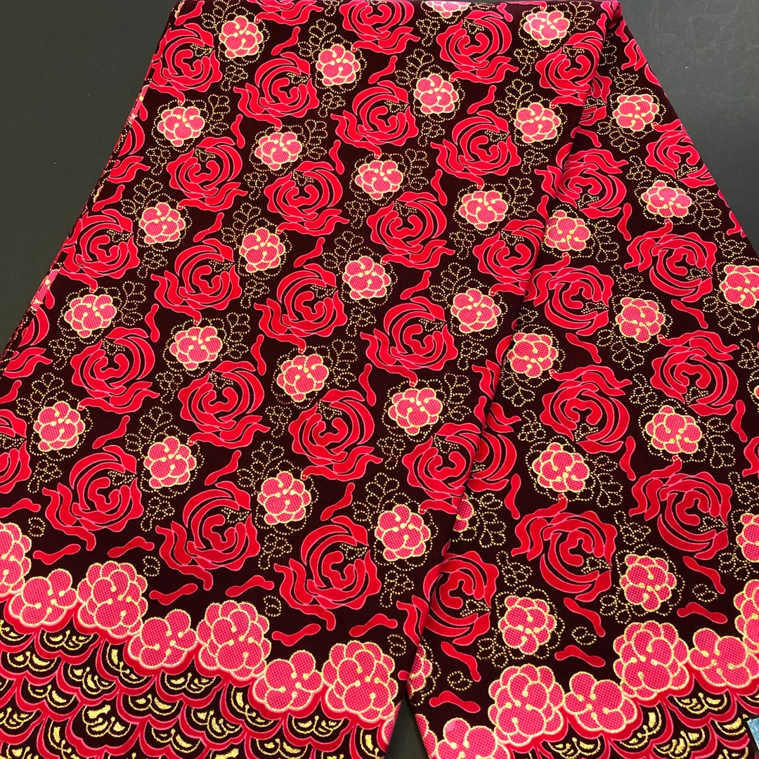 African Print Fabric, Gold Glitter Ankara Fabric, 6 Yards African ...