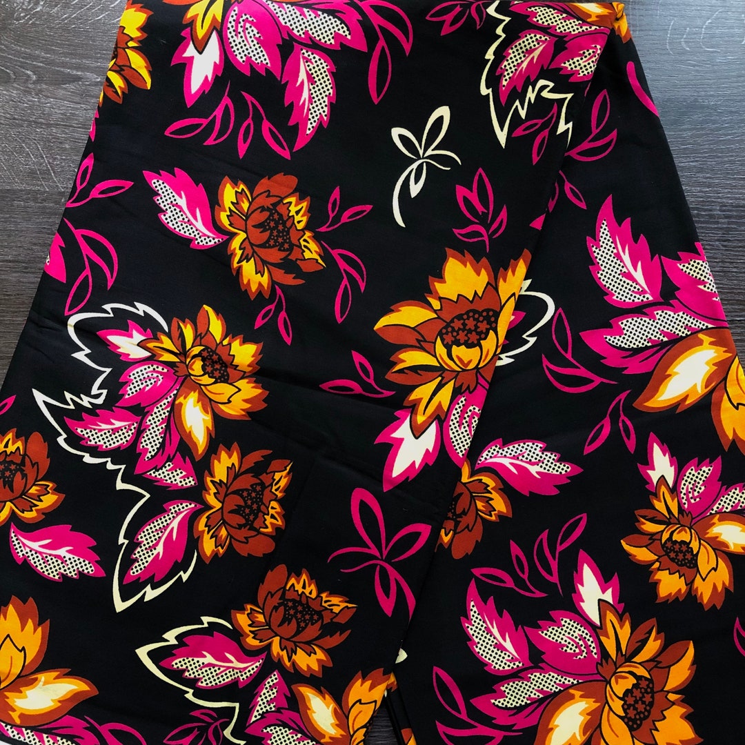 African Print Fabric, Floral Print Fabric, Ankara Fabric, Bright ...
