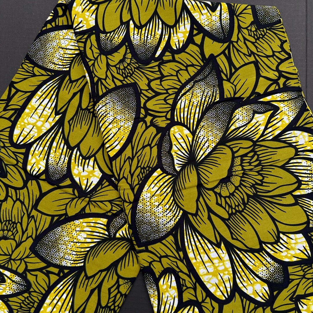 African Print Fabric, Floral Print Fabric, Ankara Fabric, Olive Print ...