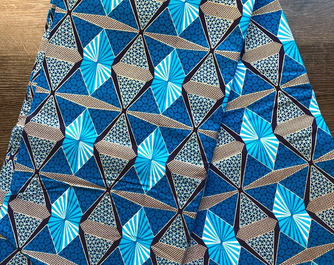 African Print Fabric, Silver Glitter Print Fabric, Ankara Fabric, Blue ...