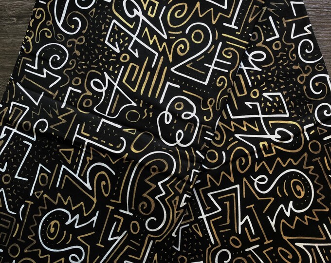 Black and White African Print Fabric, Mudcloth Print Fabric, Tribal ...