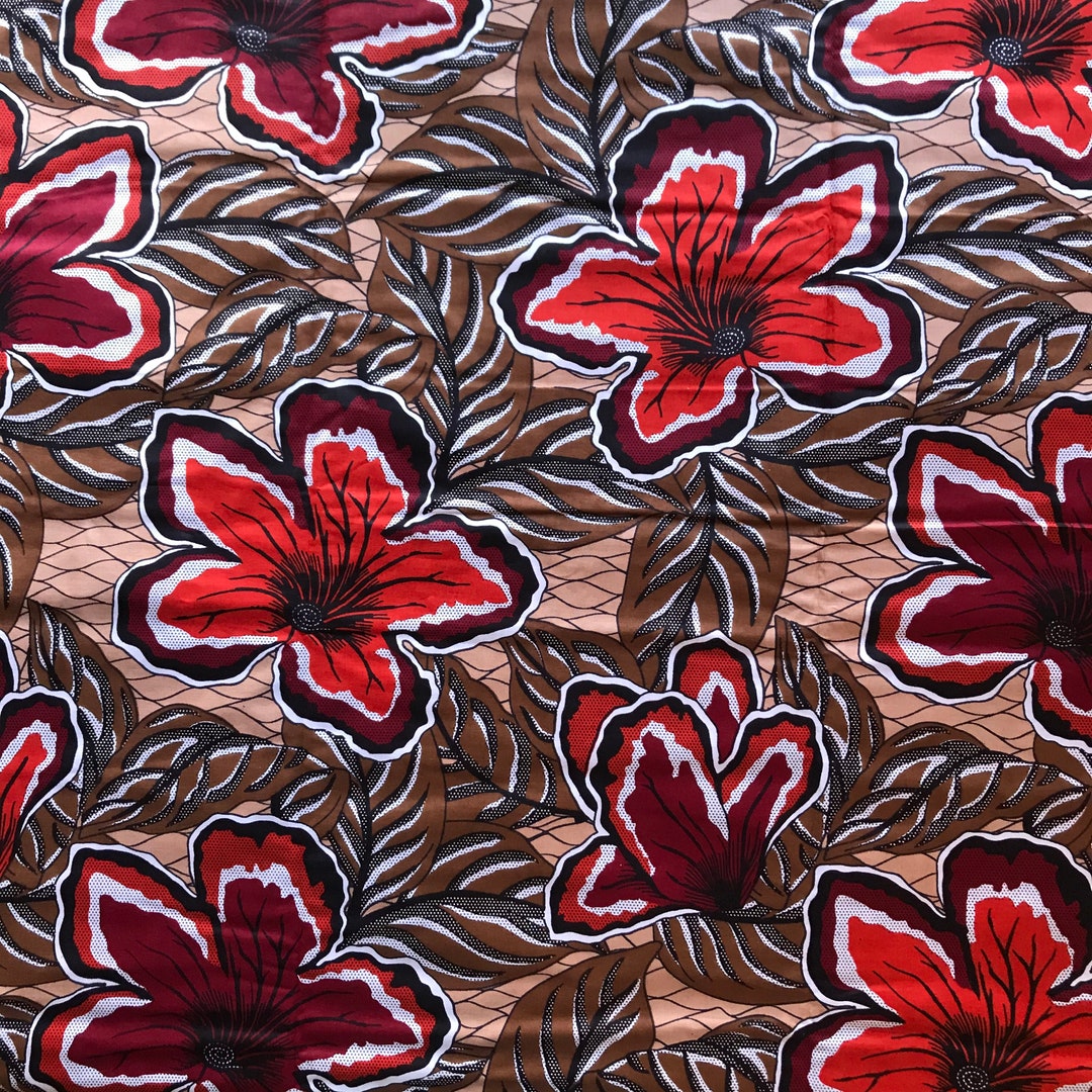African Print Fabric, Floral Print Fabric, Ankara Fabric, Bright ...
