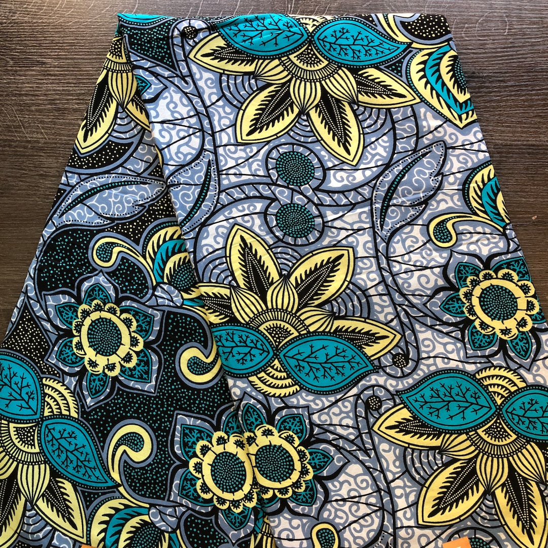 African Print Fabric, Flowers Print Fabric, Ankara Fabric, Botanical ...