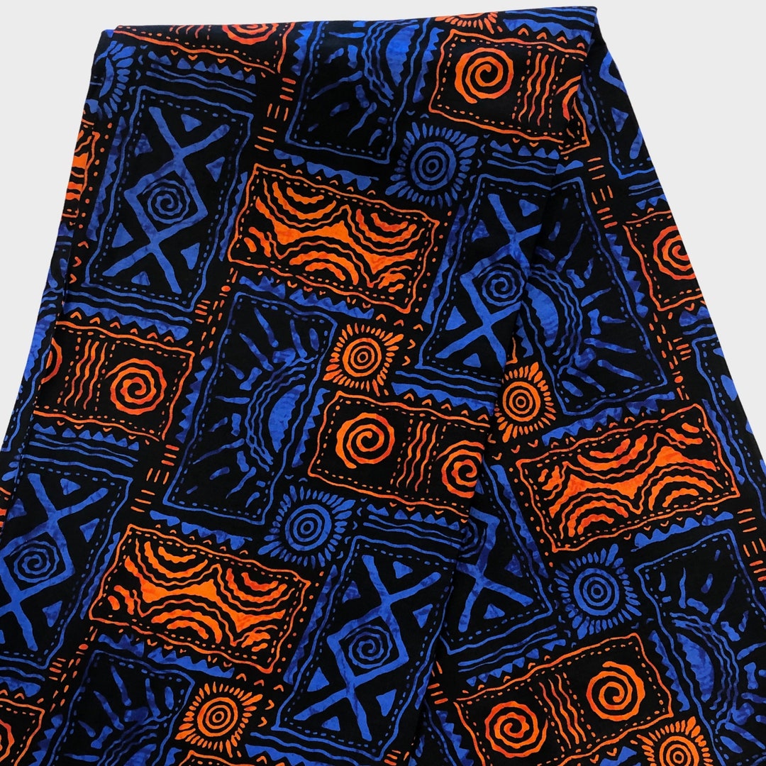 African Print Fabric, Traditional Ankara Fabric, Red Green Print, 6 ...