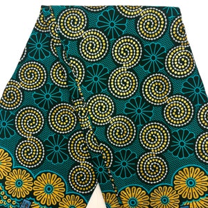 African Print Fabric Gold Glitter Print Fabric Ankara Fabric Jade