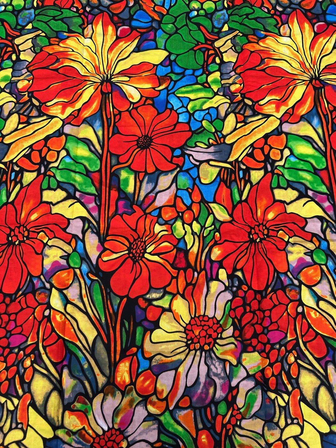 African Print Fabric, Floral Flowers Leaves Print Ankara Fabric ...