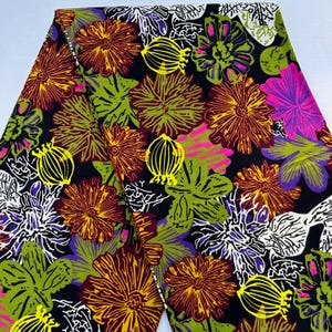African Print Fabric, Flowers Floral Print Fabric, Ankara Multicolor ...