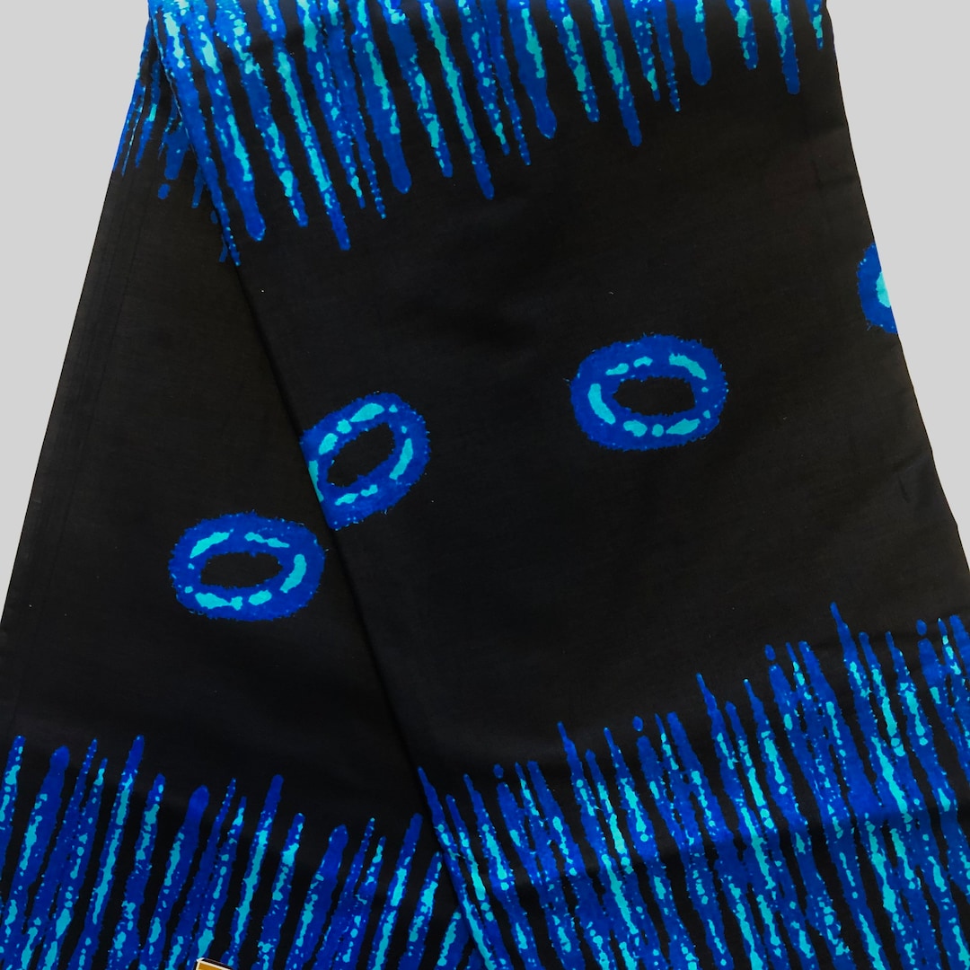 African Print Fabric, Ankara Fabric, Blue Color Print, 6 Yards African ...