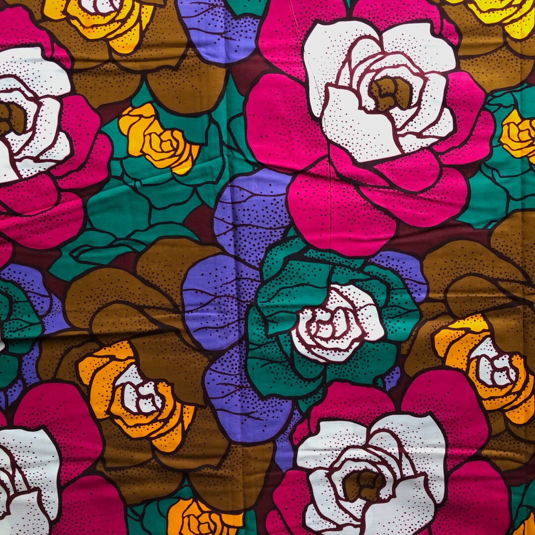 African Print Fabric, Floral Print Fabric, Ankara Fabric, Multicolor ...