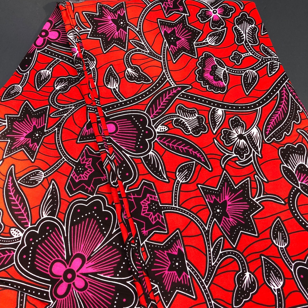 African Print Fabric, Floral Leaves Print Fabric, Ankara Fabric ...